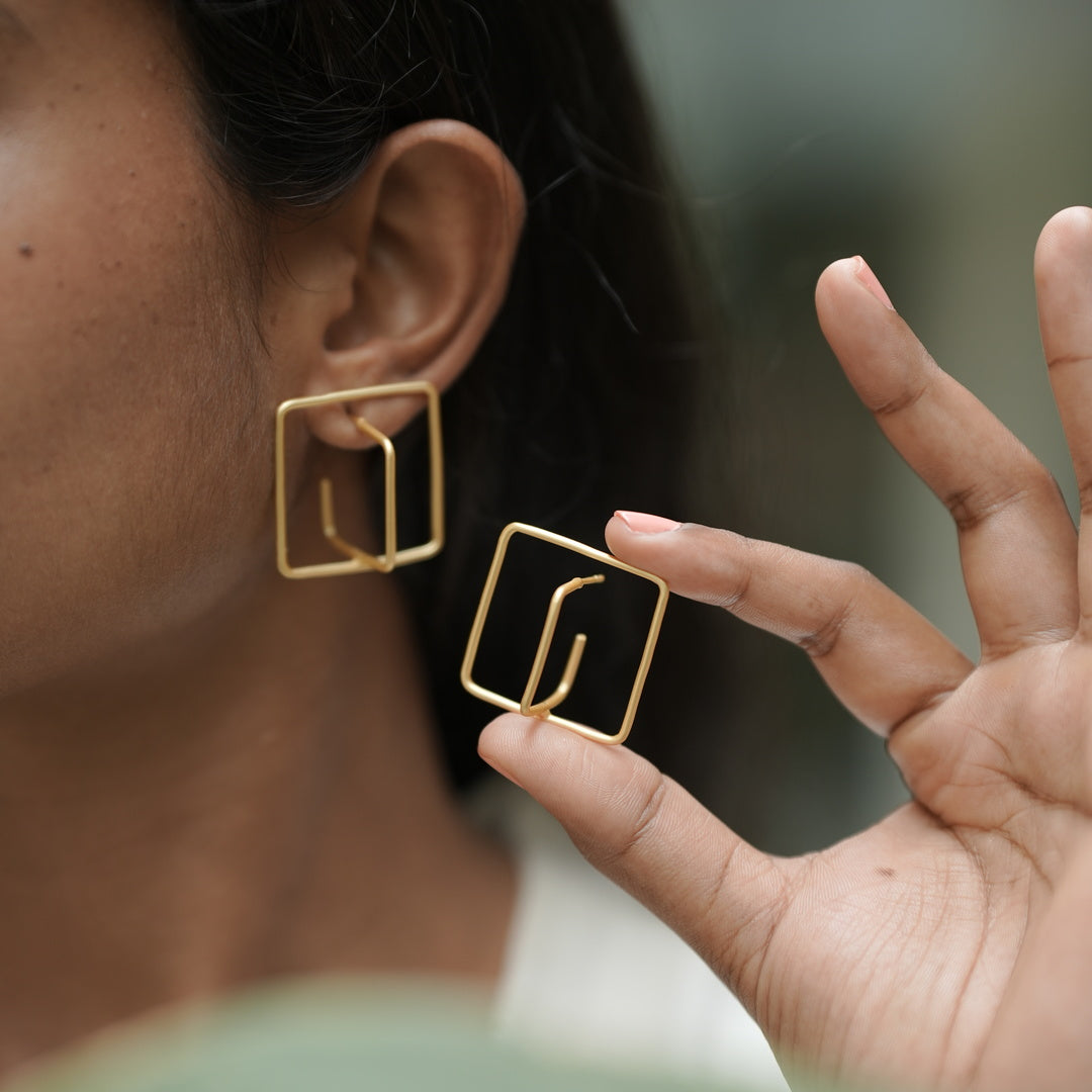 Golden Matrix Earrings – Jewel Box by ARNAV